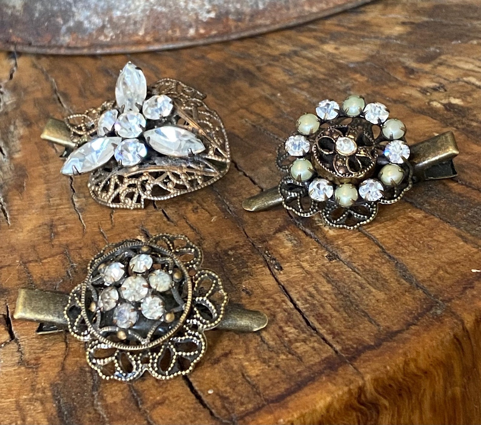 Vintage Decorated Hair Clips 3 | Etsy