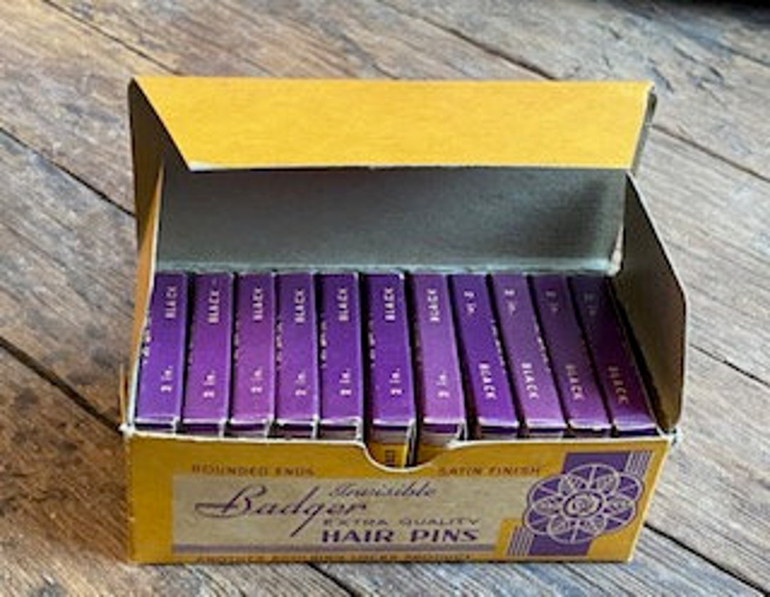 Vintage New Old Stock Scolding Locks Badger Hair Pins (11 Packs) Made ...