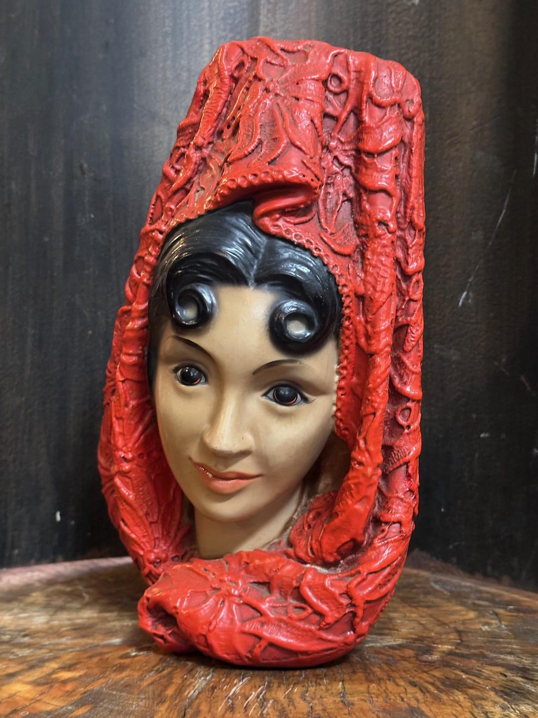 Vintage Marwal Chalkware 1960's Spanish Woman - Etsy