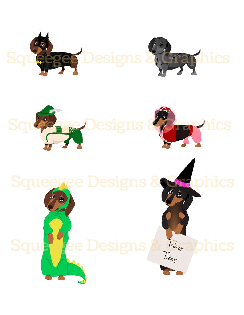 Halloween Dachshund Clipart Wurstfest Oktoberfest Dachtober - Etsy Canada