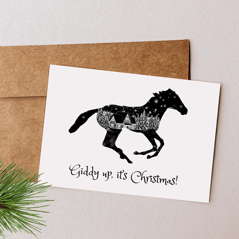 Horse Christmas Card - Etsy