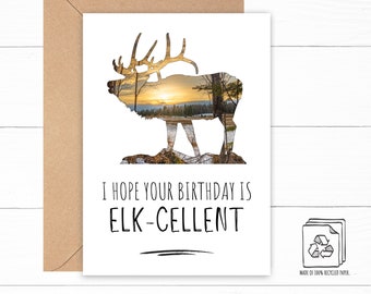 Elk Birthday Card | Etsy