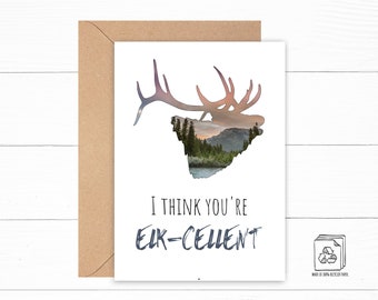 Elk Birthday Card | Etsy