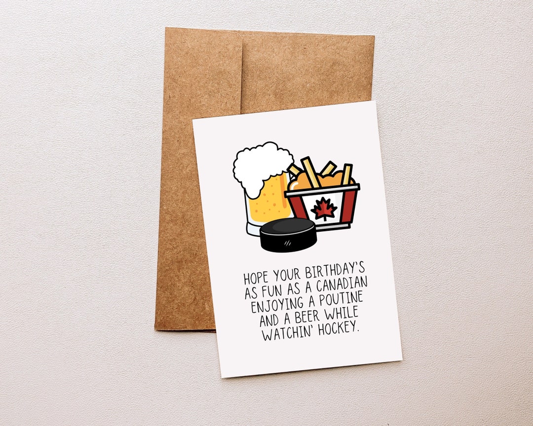 Poutine Birthday Card for Canadian, Funny Food Greeting Card for ...