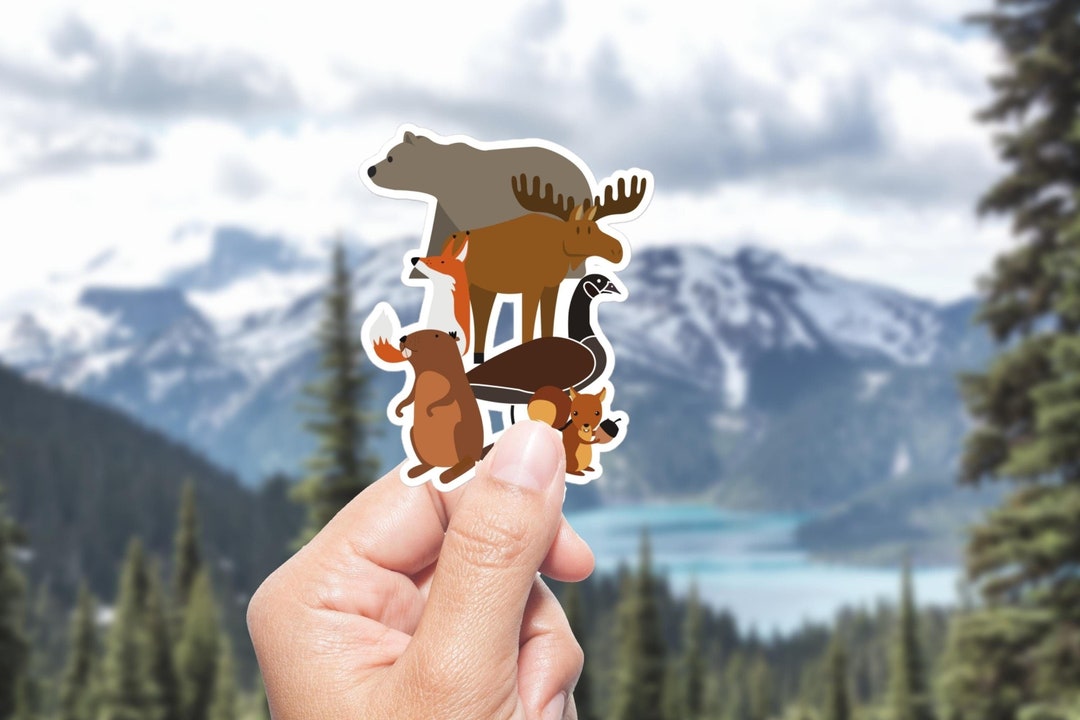 Canadian Wildlife Sticker, Woodland Animals Sticker, Nature Decal ...