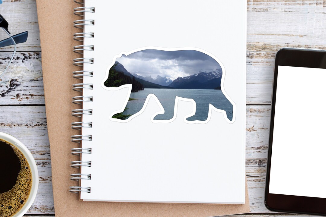Jasper National Park Sticker, Mountain Sticker for Nature Lover, Bear ...