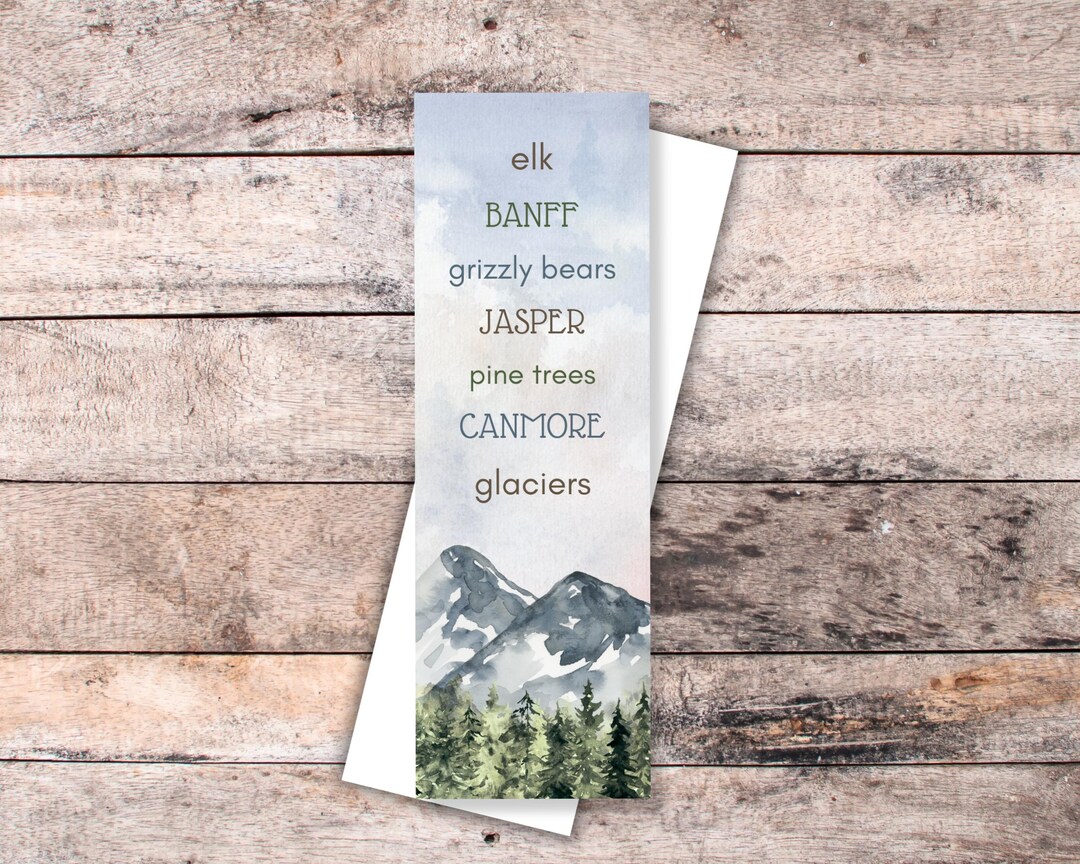 Banff Bookmark for Adventurer, Mountain Bookmark for Nature Lover ...