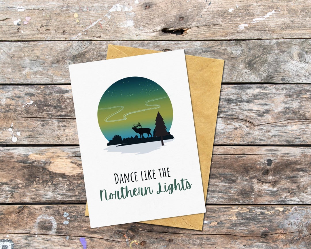 Northern Lights Nature Birthday Card for Friend, Inspirational Card for ...