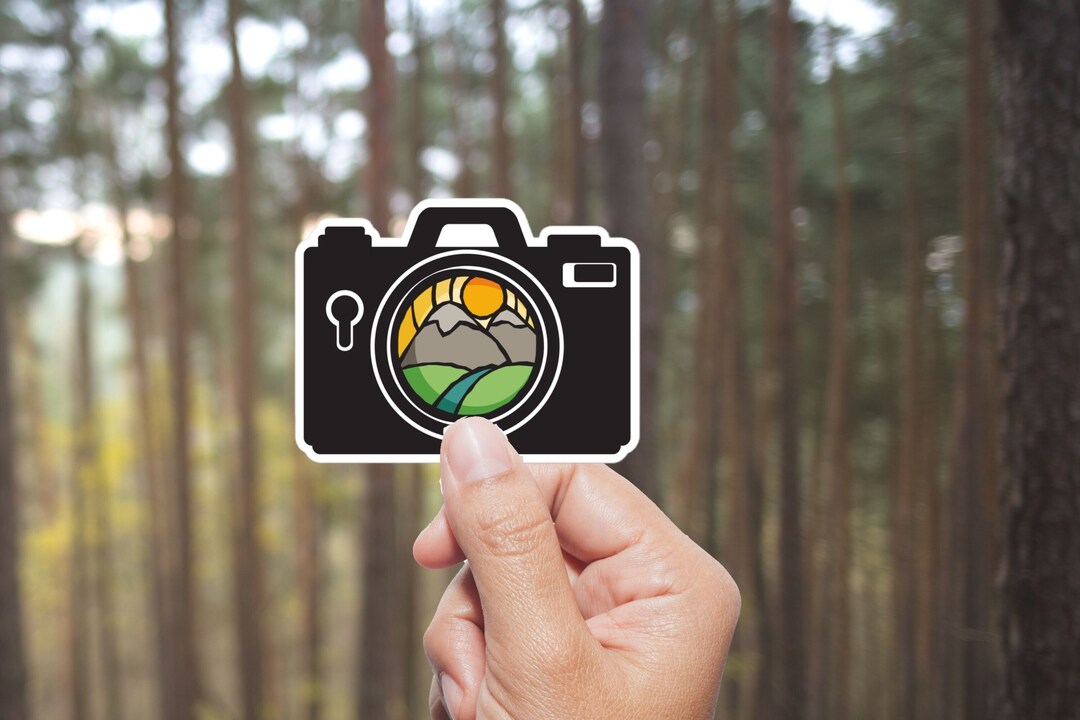 Camera Sticker, Mountain Inside Camera Lens, DSLR Sticker, Photography ...