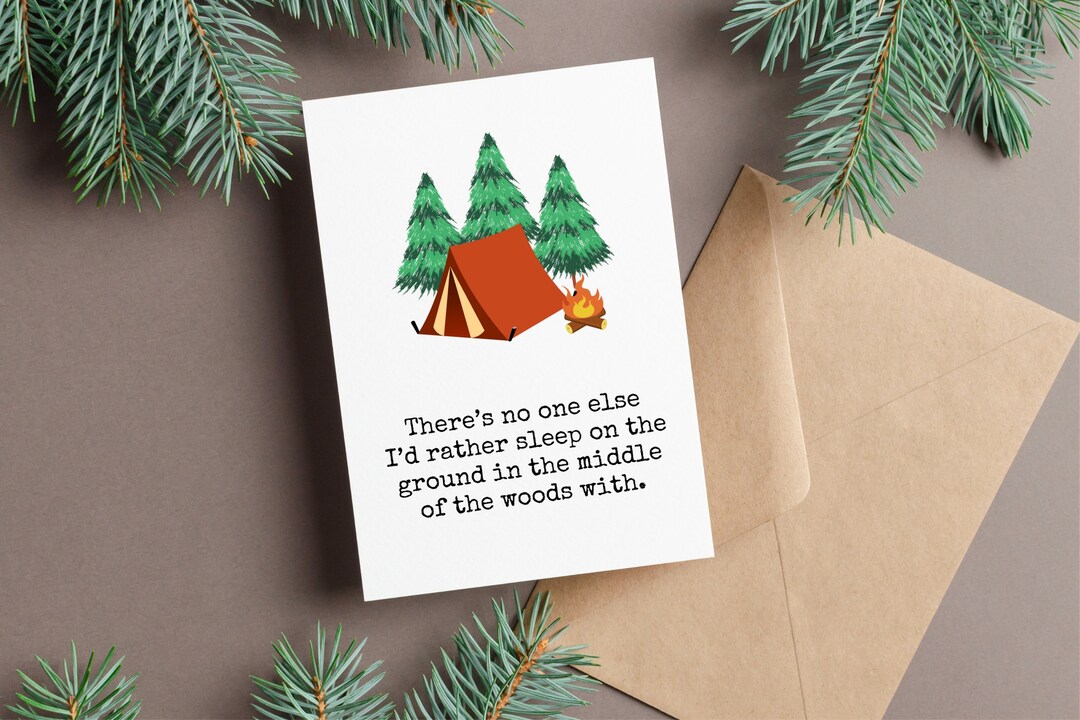 Camping Theme Greeting Card for Anniversary, Happy Camper Birthday Card ...