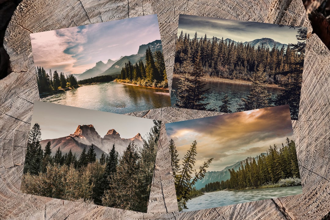 Set of 4 Canmore Mountain Postcards Feature Four Different - Etsy