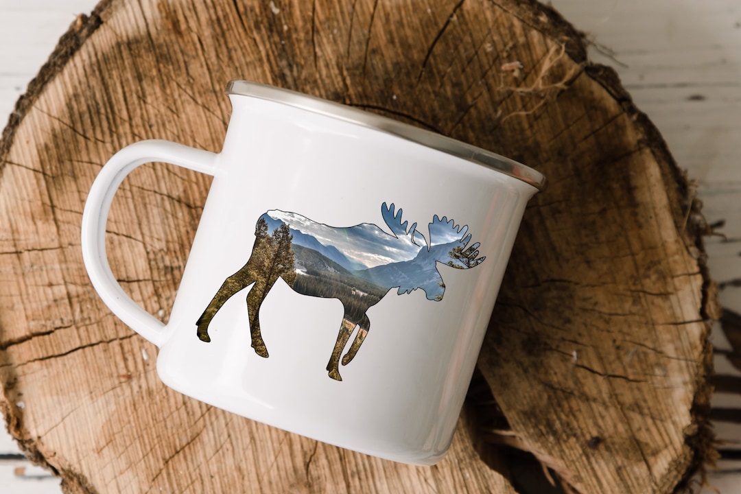 Banff Moose Campfire Mug Enamel Mug for the Outdoors Moose - Etsy