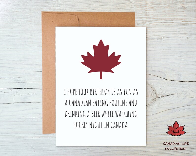 Canada Birthday Card Funny Canadian Birthday Card Beer | Etsy