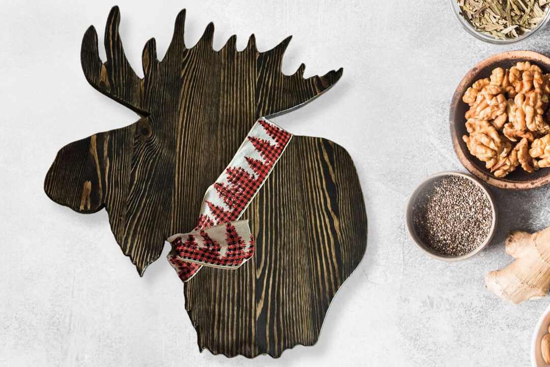 Moose Serving Tray Wooden Charcuterie Board Rustic Dinnerware Rustic ...