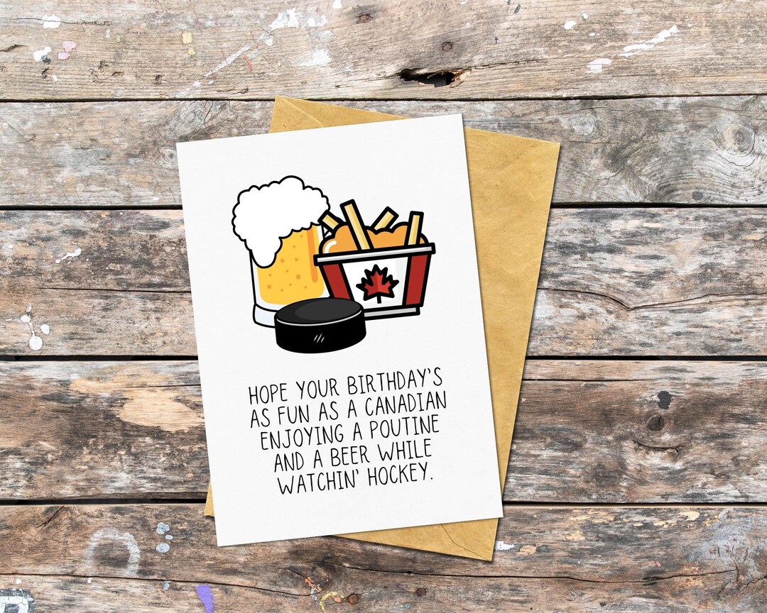 Poutine Birthday Card for Canadian, Funny Food Greeting Card for ...