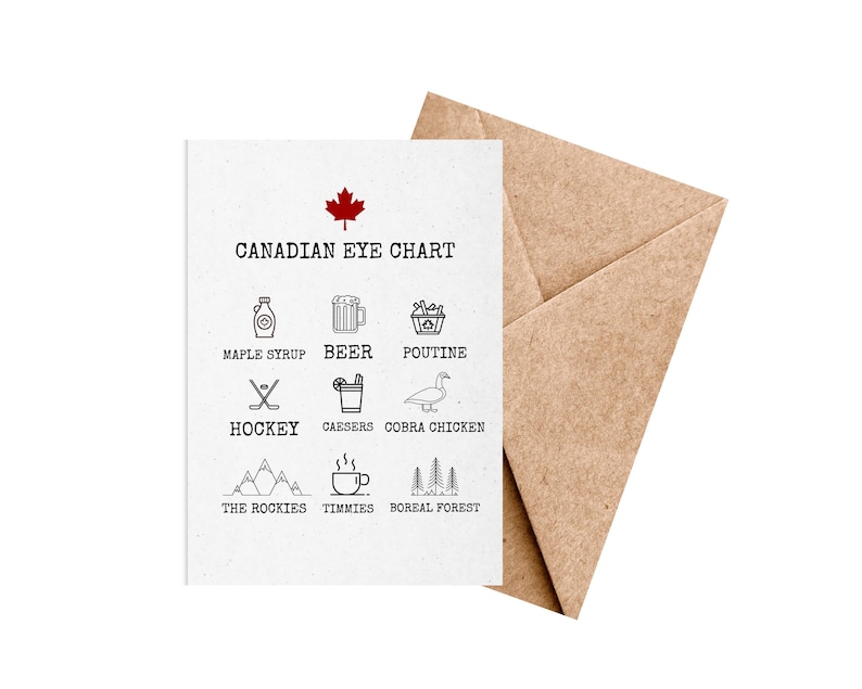 Funny Canadian Birthday Card: Eye Chart, Eco-friendly Gift - Etsy