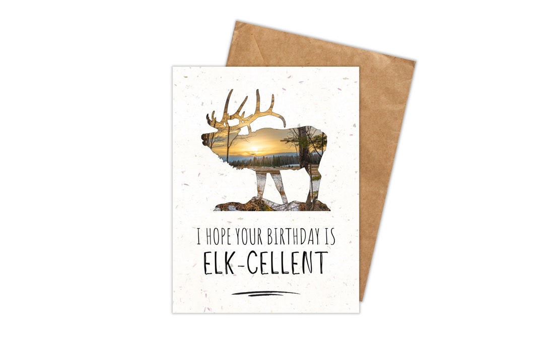 Elk Birthday Seed Paper Card: Plantable Wildflower or Herb Greeting - Etsy