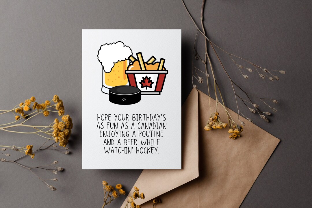 Poutine Birthday Card for Canadian, Funny Food Greeting Card for ...