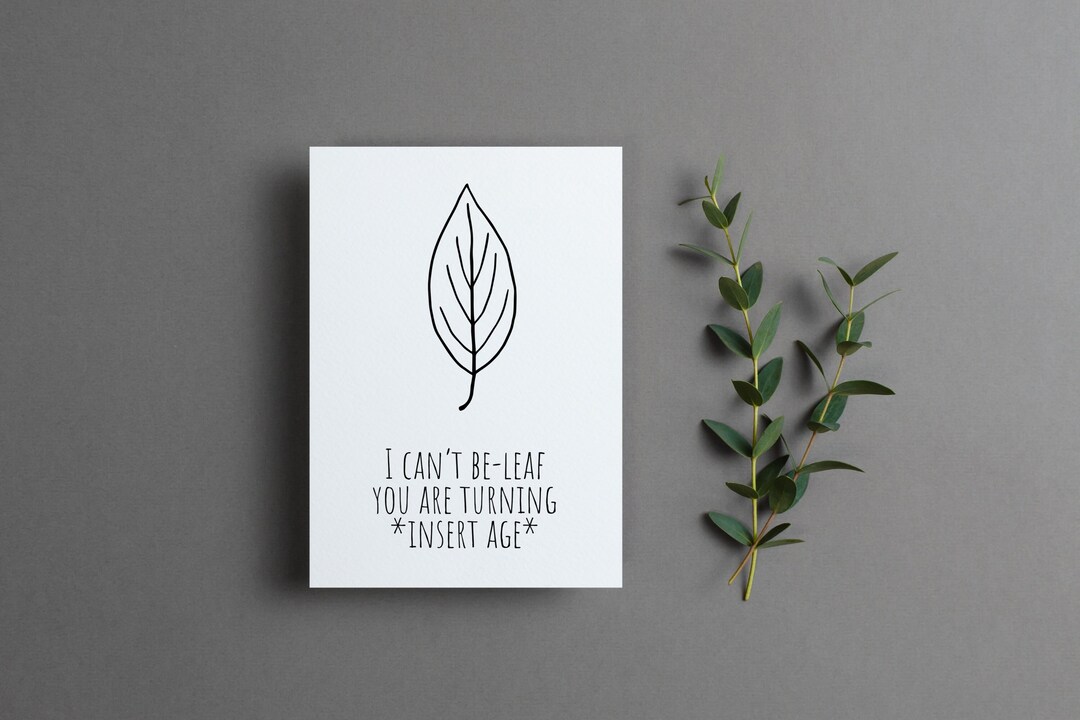 Leaf Pun Birthday Card for Dad, Funny Birthday Card for Sibling ...