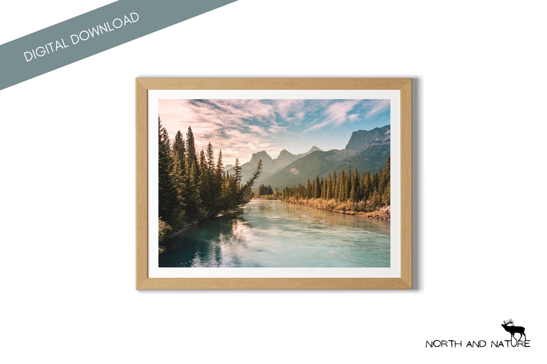 Mountain Photography Print Digital Download, Three Sister Peaks Photo ...