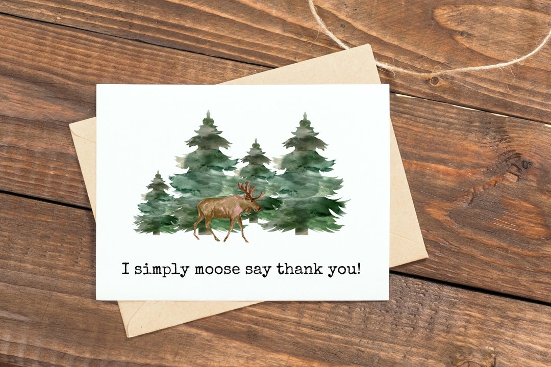 Moose Thank You Card for Fathers Day, Nature Theme Greeting Card to ...