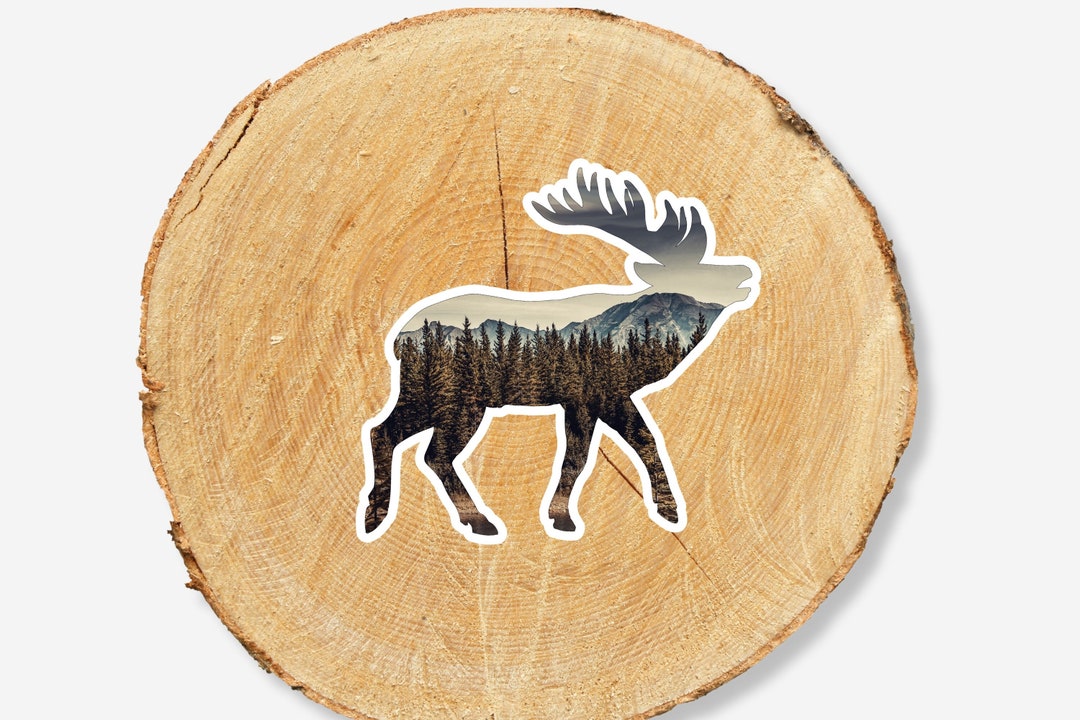 Bulging Elk Sticker Mountain Sticker Elk With Mountains - Etsy