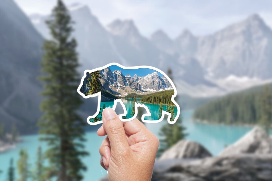 Banff Bear Sticker, Mountain Bear Sticker, Rocky Mountains, Banff ...