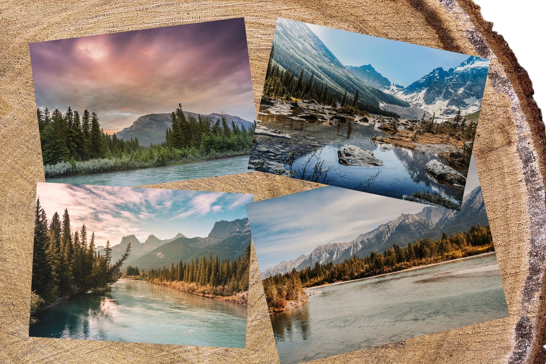 Set of 4 Mountain Postcards Rocky Mountains Postcards Nature Postcard ...