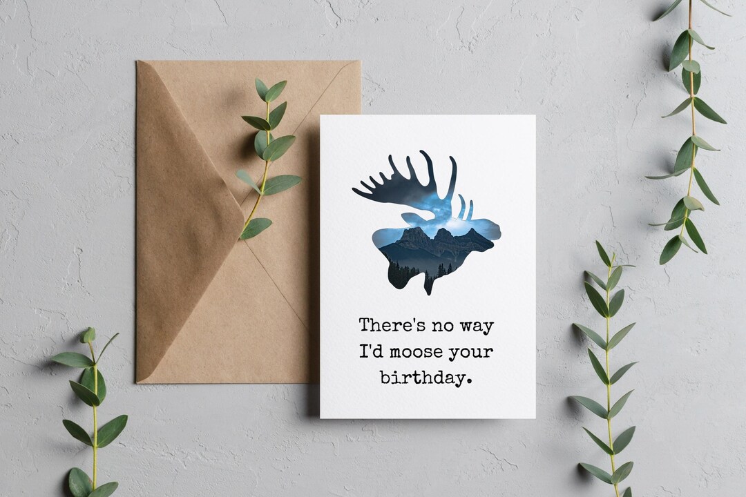 Moose Birthday for Nature Lover, Mountain Greeting Card for Birthday ...