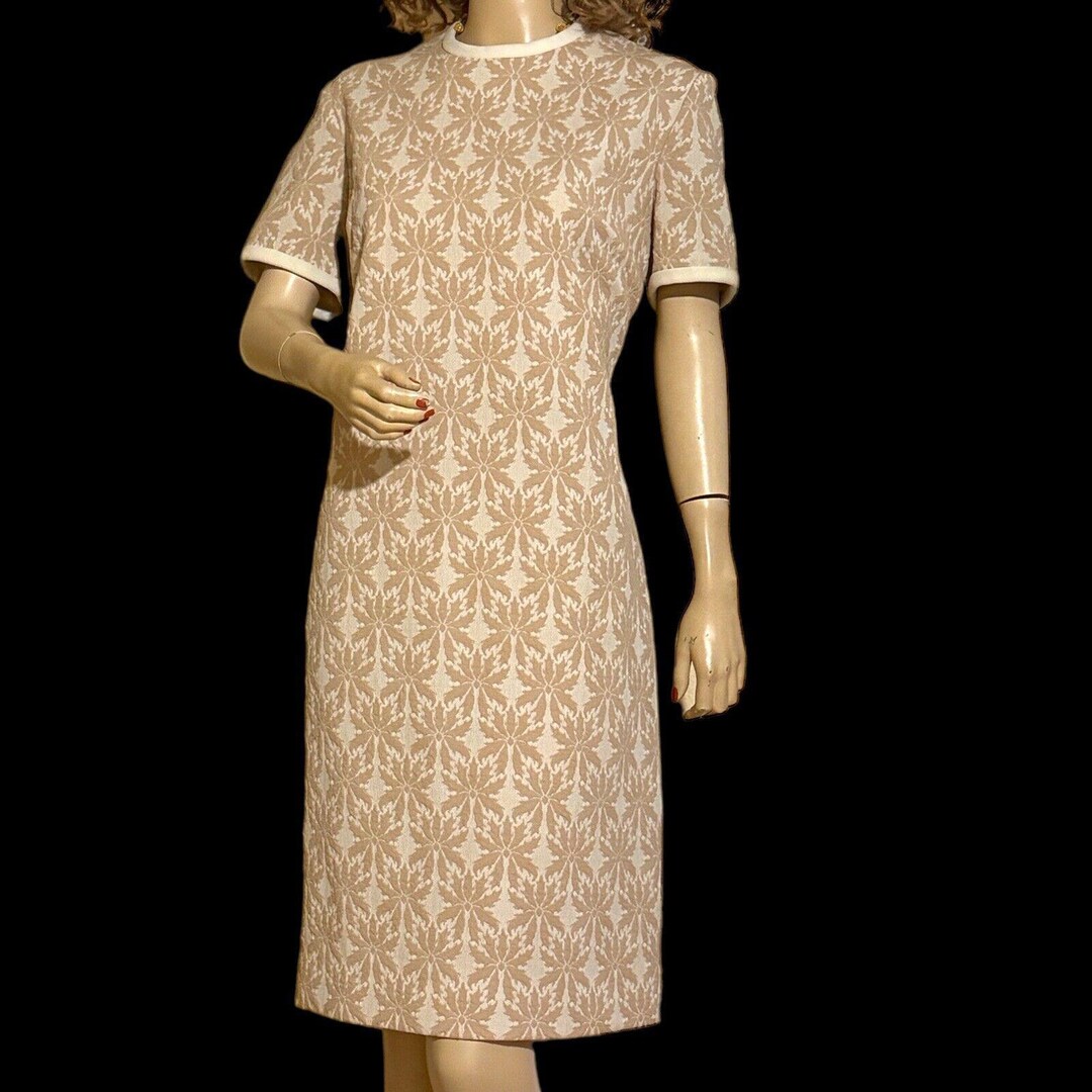 Vintage JO HARDIN Dallas Khaki Tan Polyester Dbl Knit Dress Sz 17/18 - Etsy