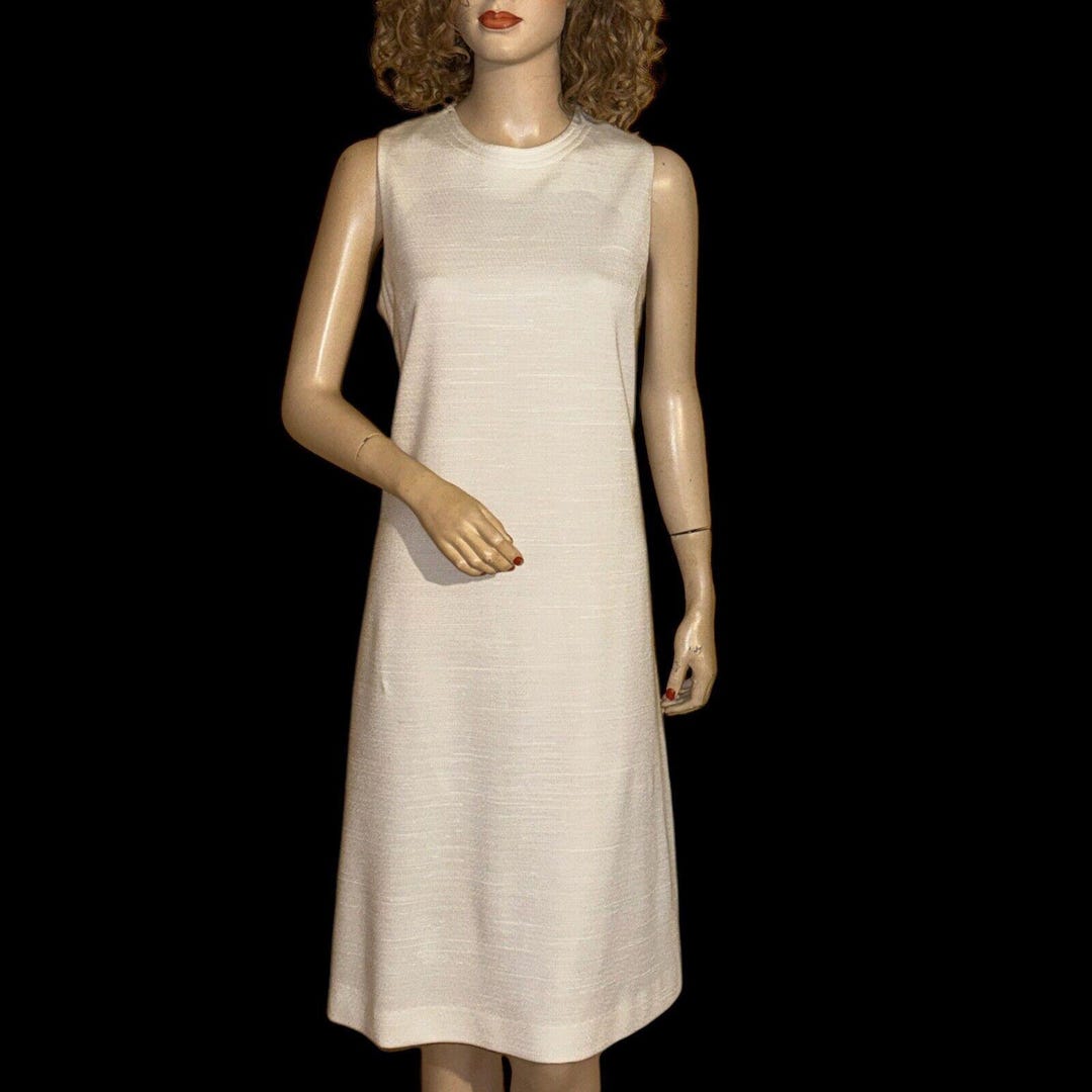 1960s Double Knit Dress Edith Flagg California off White Retro Mod ...