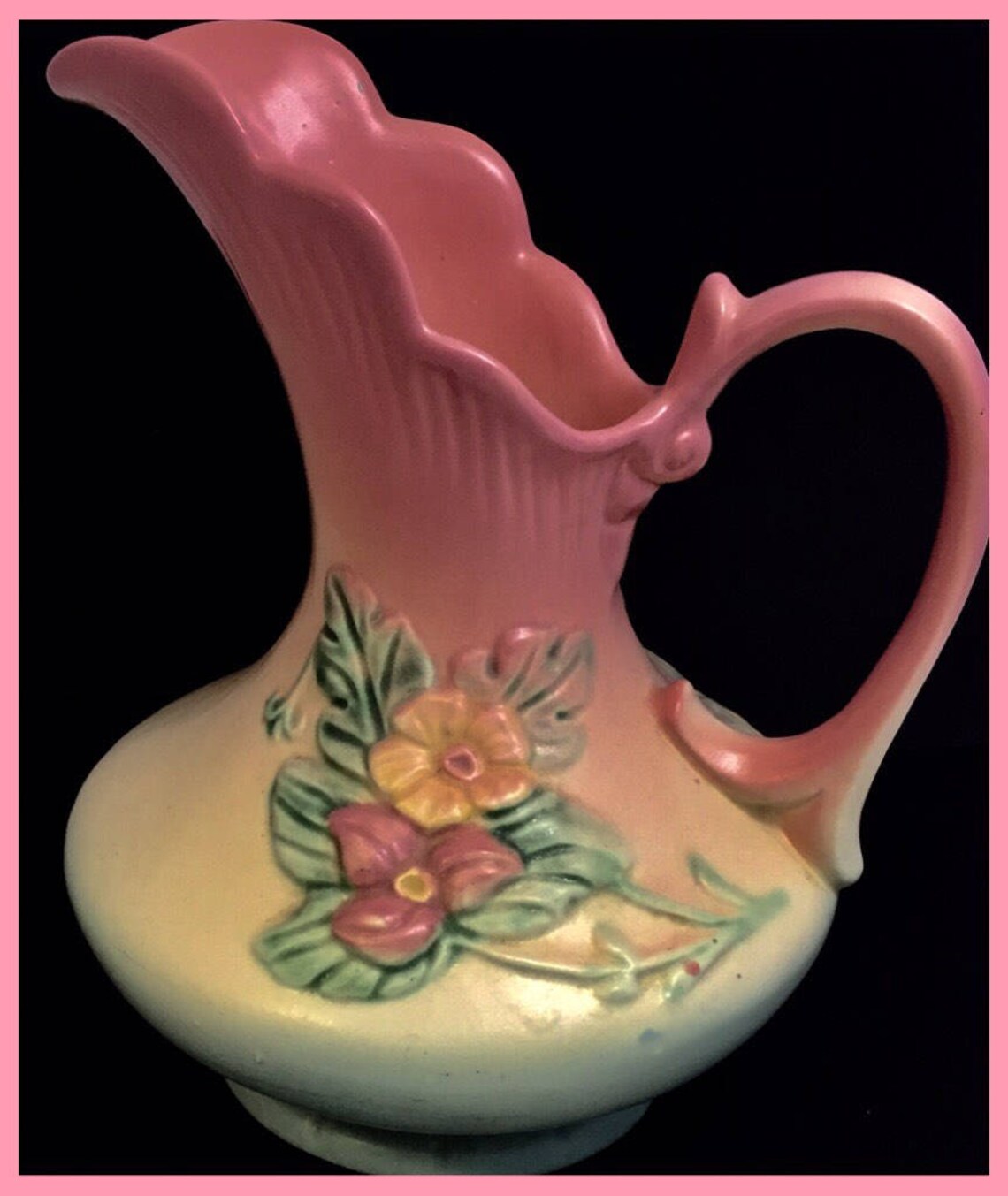 Vintage HULL w11-8 1/2'' Pink Pitcher ART Pottery - Etsy