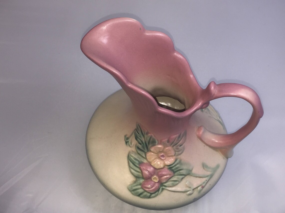 Vintage HULL w11-8 1/2'' Pink Pitcher ART Pottery - Etsy
