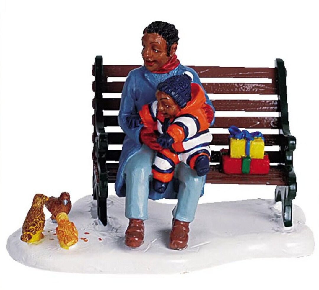 Lemax AT THE PARK # 62324 Dad & Little Boy Christmas Village ...