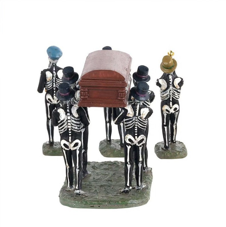 Lemax JAZZ FUNERAL Set of 4 # 13554 Halloween Spooky Town Village 2021 ...