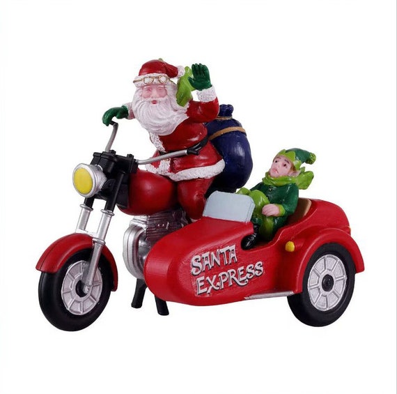 Lemax SANTA EXPRESS 13569 Motorcycle & Elf Santa's - Etsy