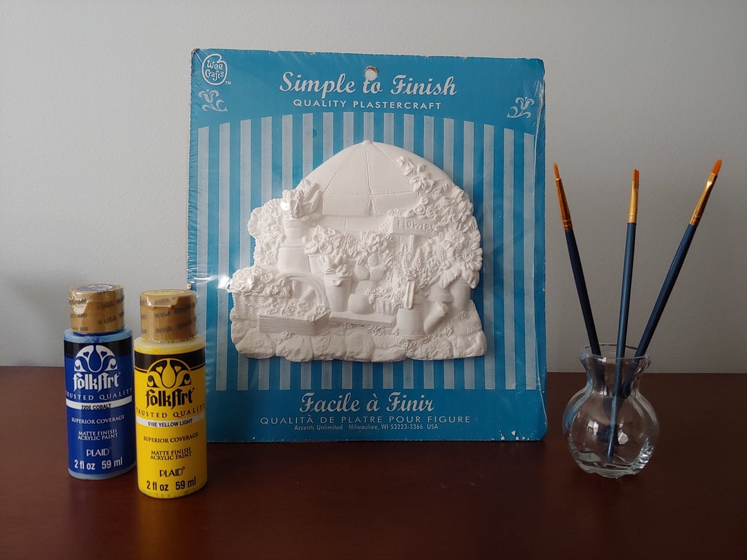 Wee Crafts FLOWER CART Plaque Accents Unlimited Ready to Paint Cottage ...