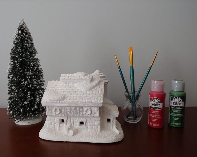 Wee Crafts BARN Model # 21606 Ready to Paint Holiday Christmas Village ...