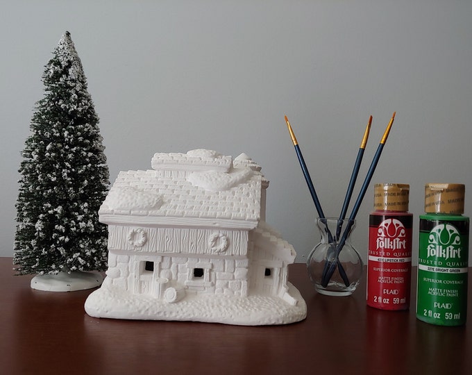Wee Crafts BARN Model 21606 Ready to Paint Holiday Christmas Village 5 ...