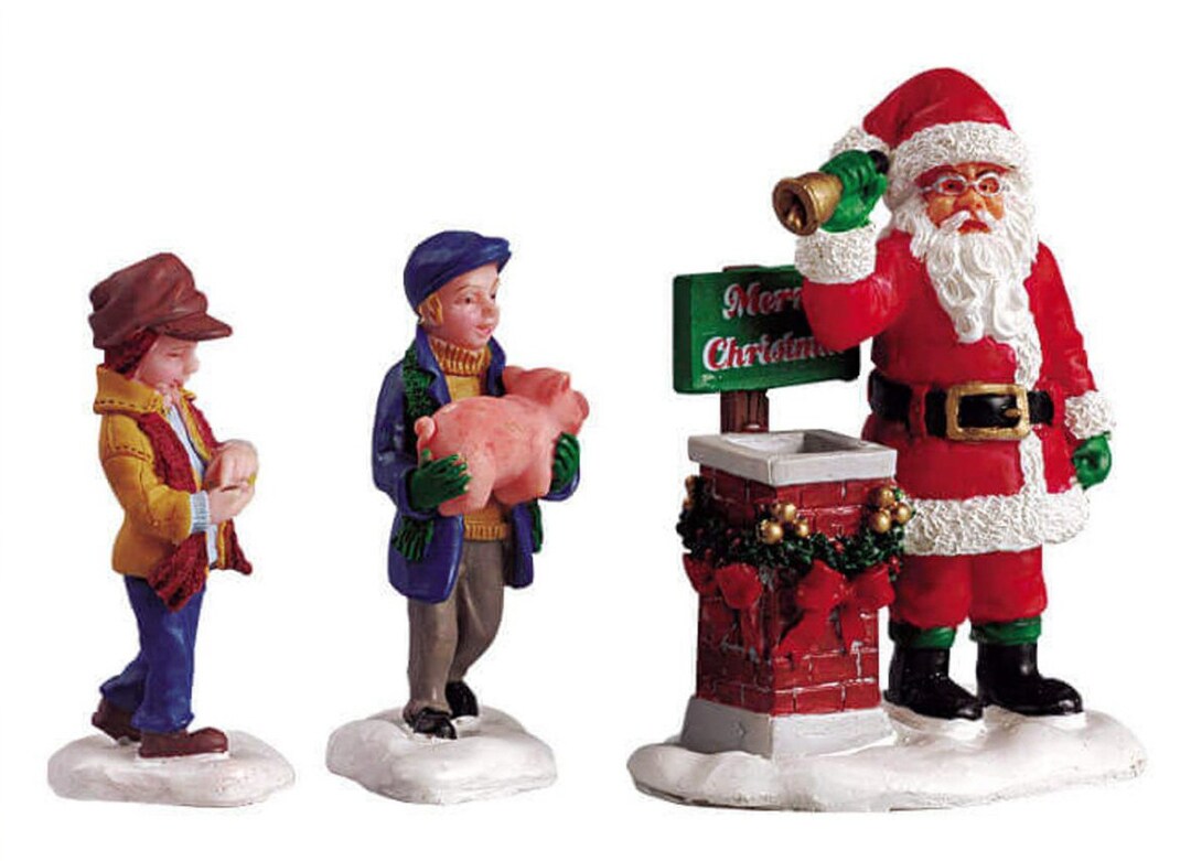 Lemax DONATION SANTA Set of 3 #52096 Caddington Christmas Village ...