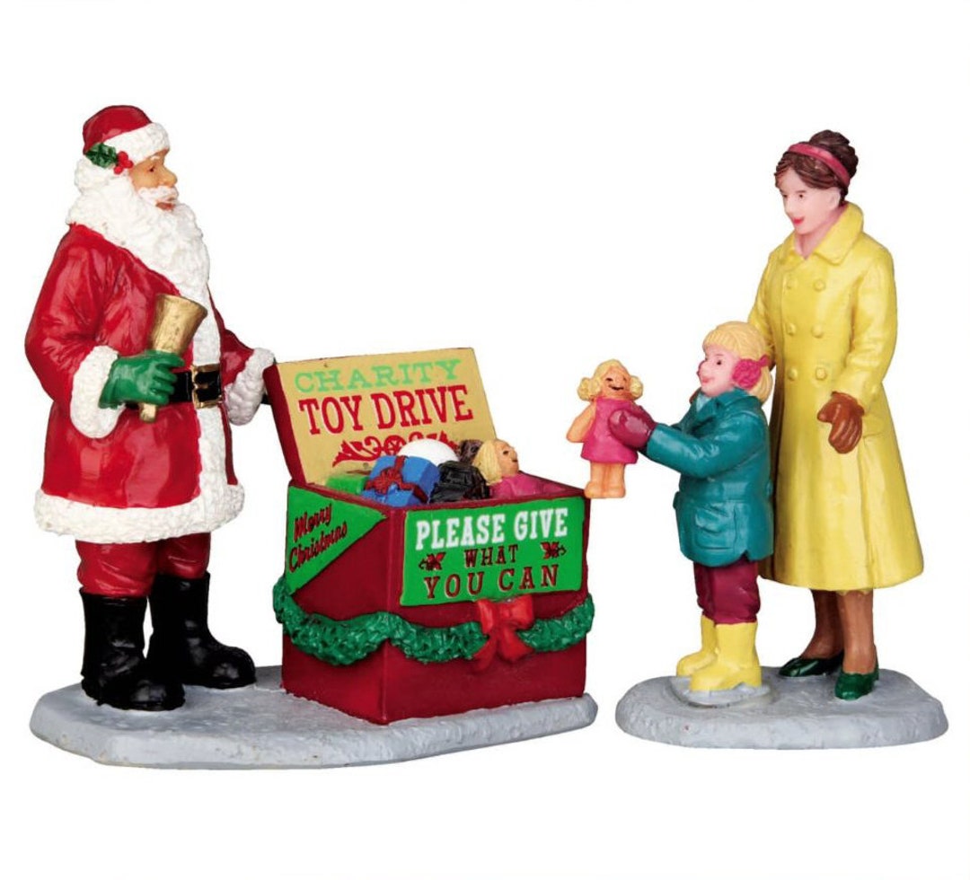 Lemax A SEASON OF GIVING Set of 2 # 52347 Christmas Caddington Village ...