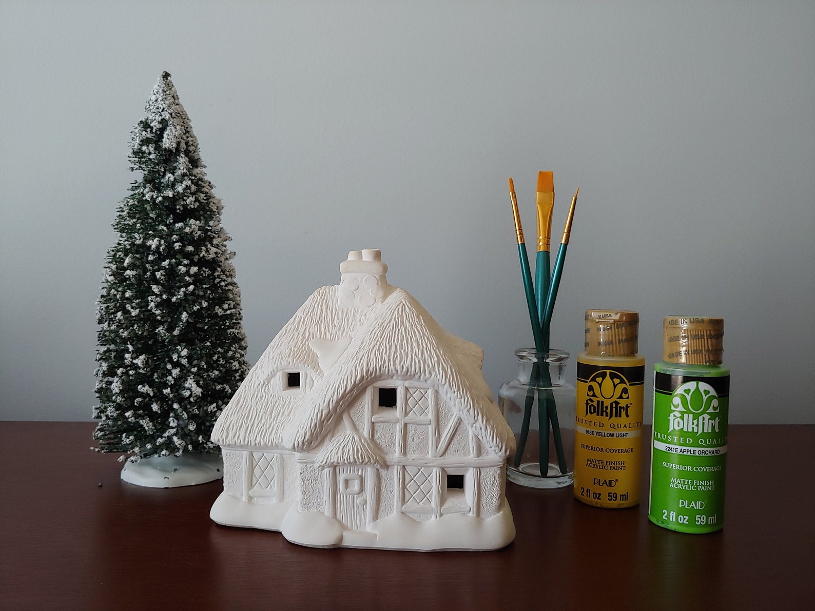 Wee Crafts HILLSIDE COTTAGE 21582 Ready to Paint Holiday | Etsy