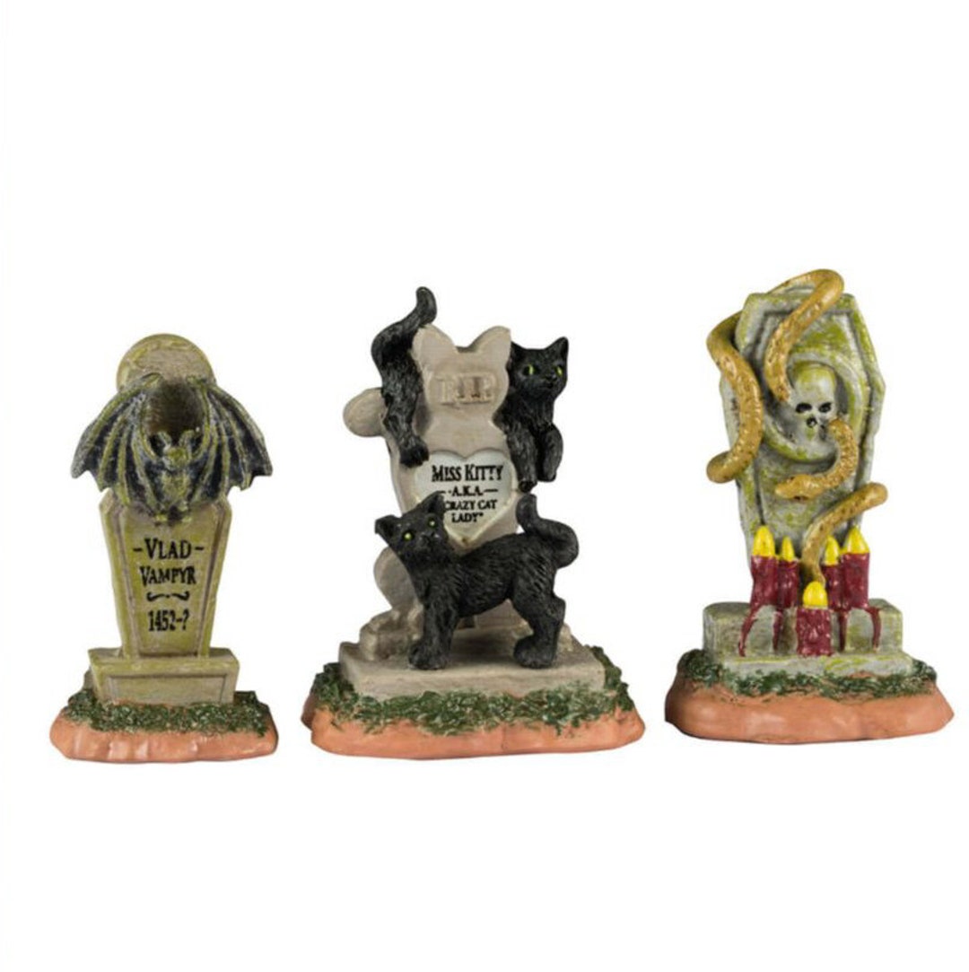 Lemax SPOOKY TOWN HEADSTONES Set of 3 # 44315 Halloween Spooky Town ...