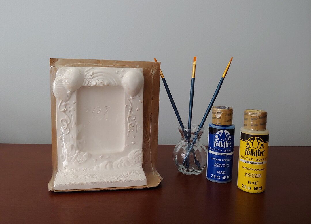 Wee Crafts BIRTHDAY PARTY Photo Frame # 95727 Ready to Paint Ceramic ...