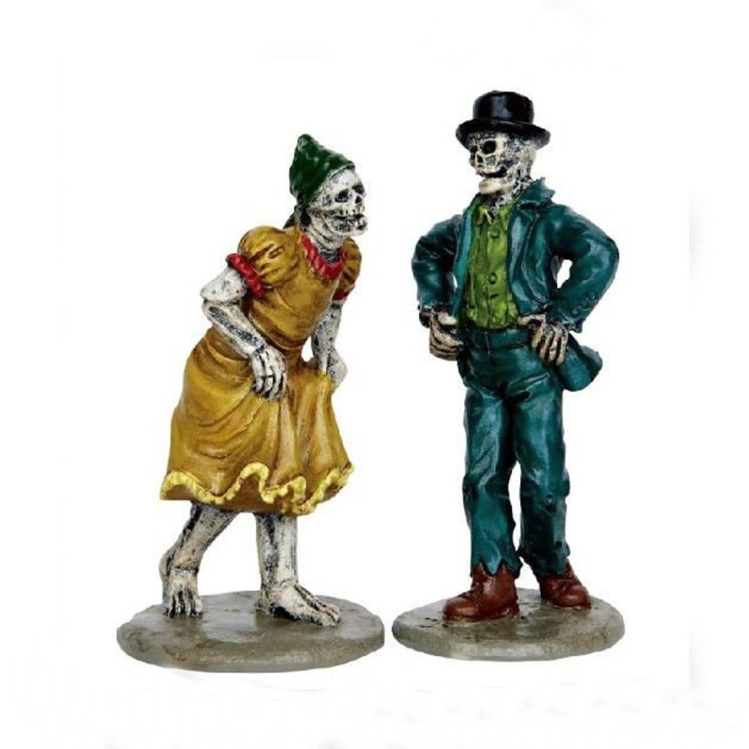 Lemax SKELETON JIG Set of 2 # 62422 Halloween Spooky Town Village ...