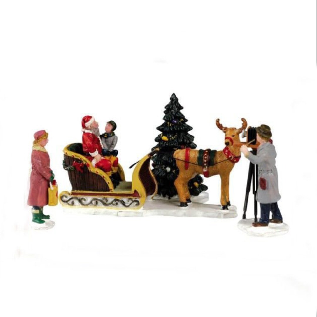 Lemax SANTA'S SLEIGH Set of 4 # 52161 Christmas Village Accessories ...