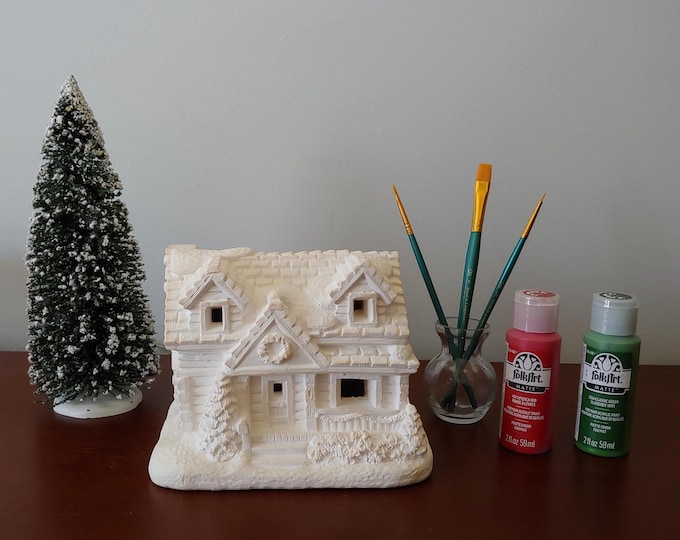Wee Crafts LOG HOUSE Model #21600 Ready to Paint Holiday Christmas ...
