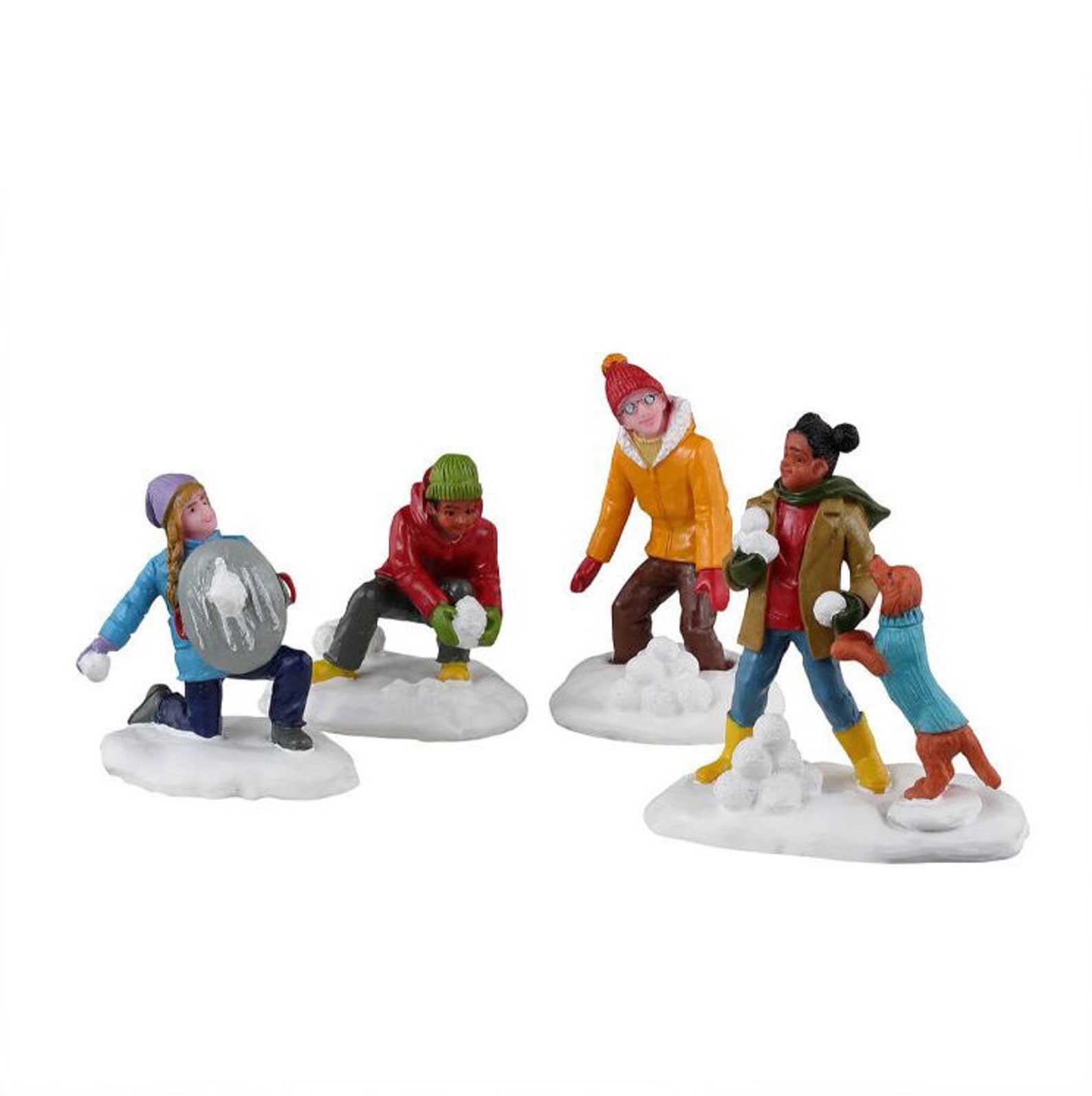 Lemax SNOWBALL BATTLES Set of 4 32210 Christmas Vail Village Figurines ...