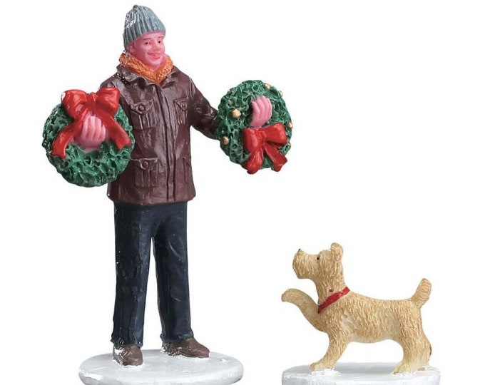 Lemax TREE LOT FIGURE Set of 2 # 52383 Christmas Vail Village ...