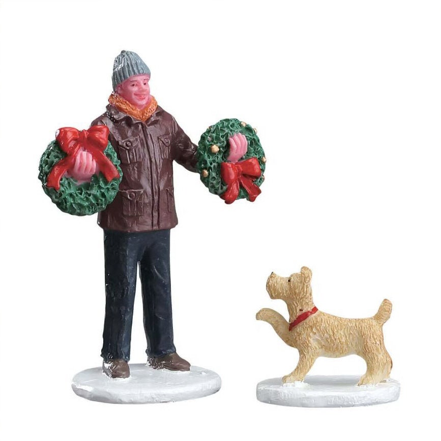 Lemax TREE LOT FIGURE Set of 2 # 52383 Christmas Vail Village ...